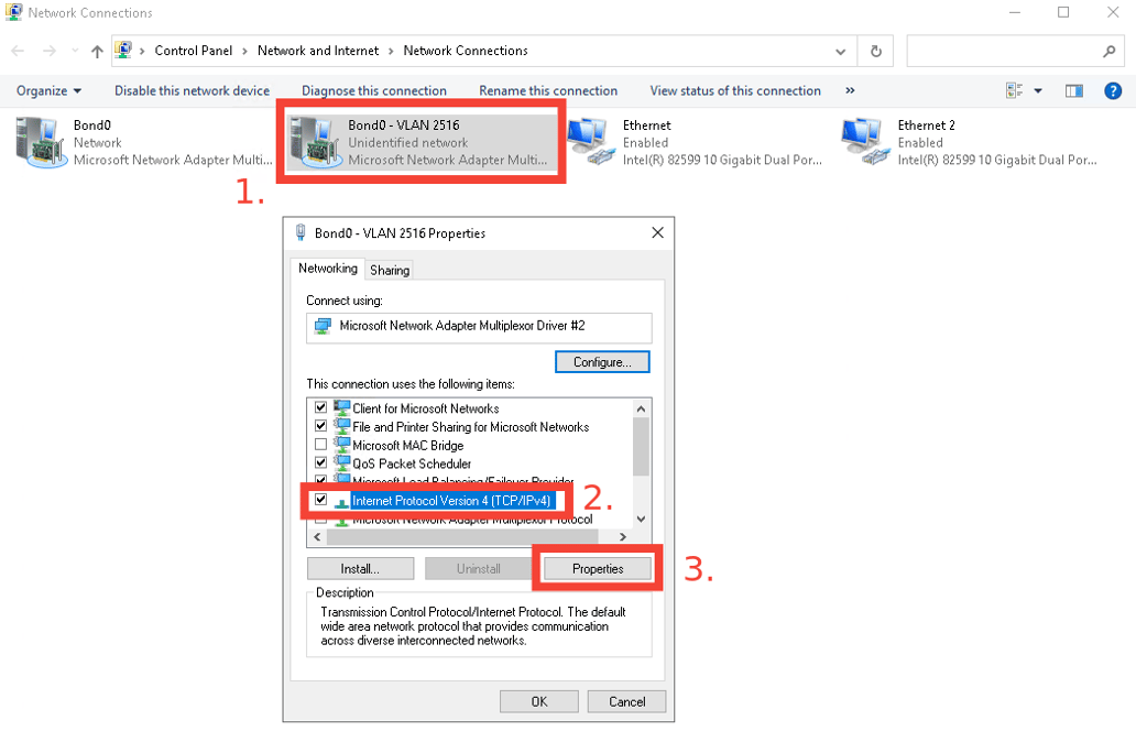Configuring BOND and VLAN on Windows Server